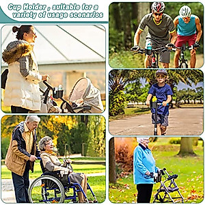 Guiseapue Stroller Cup Holder with Phone Holder, Universal Bottle Holder for Wheelchair, Walker, Bike, Scooter, Stroller Accessories for Uppababy, Nuna, Bugaboo, Doona, Gifts for Women, Mom, Men
