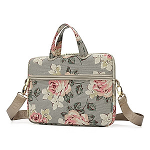 kayond White Rose Patten water resistant Laptop Shoulder Messenger Bag Case Sleeve for 12 Inch 13 Inch Laptop,Laptop Briefcase