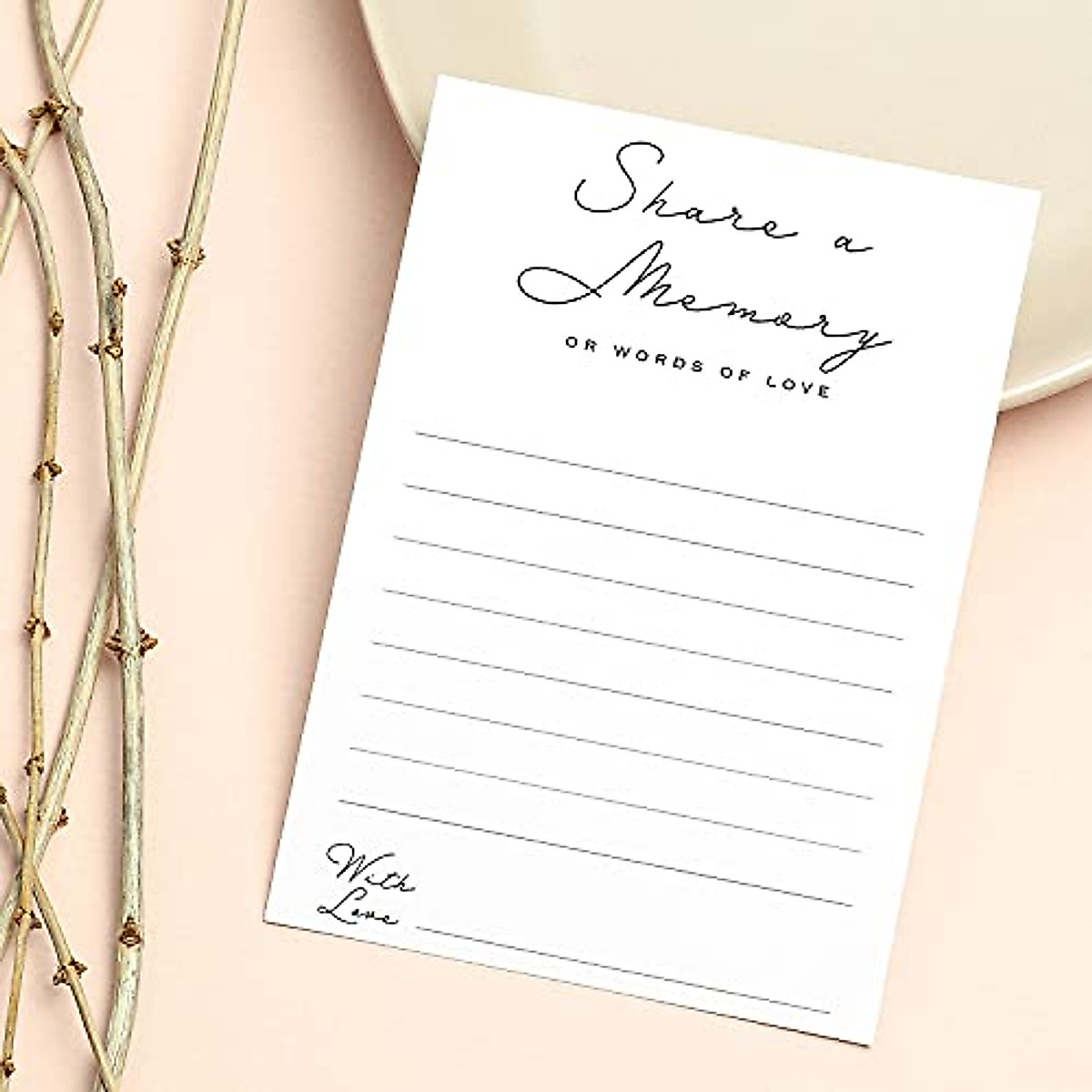 Share a Memory Cards - Minimalist Well Wishes Card - 4 x 6 - Set of 50 - for Celebration of Life, Weddings, Anniversaries, Memorials, Funerals, Birthdays, Graduation, Retirement, Going Away