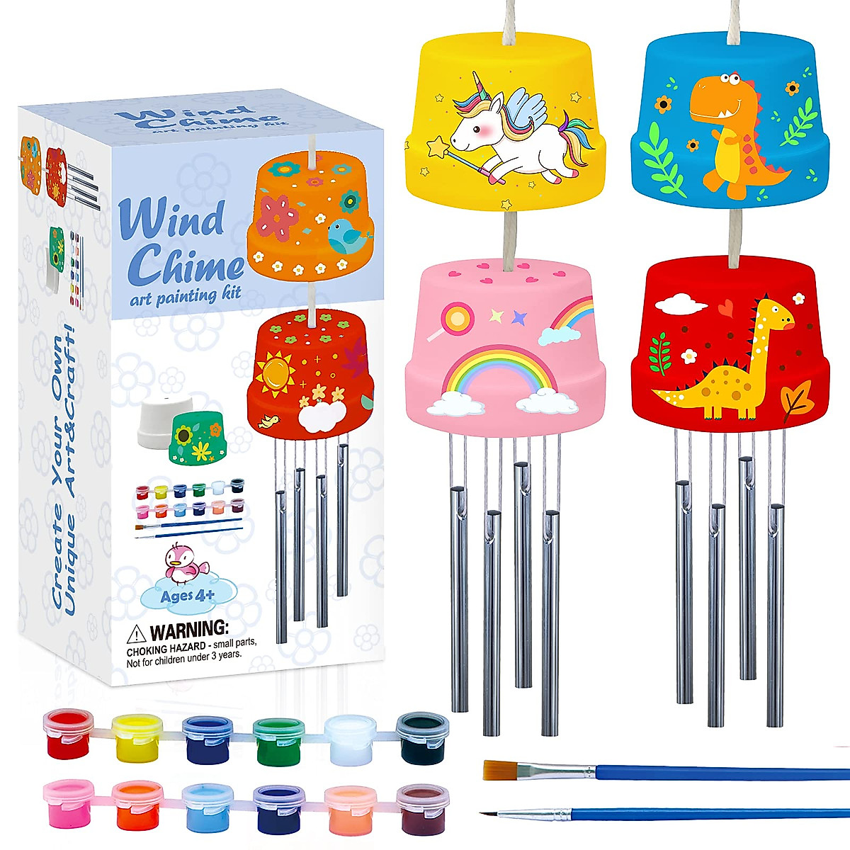 2-Pack Make A Wind Chime Crafts Kits, Arts and Crafts for Kids Toys for Boys Girls Age 3-5 4-8 8-12