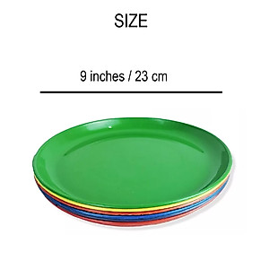 Plato Taquero Mexicano Fiesta Set - Authentic Colorful Mexican Taco Plate Set - Multicolor - Set of 12 - for Taquerias, Taco Tuesday Colorful Plastic Plates Reusable - Plato Taquero