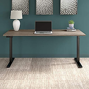 Bush Business Furniture Move 60 Series Height Adjustable Standing Desk, 72W x 30D, Modern Hickory with Black Base