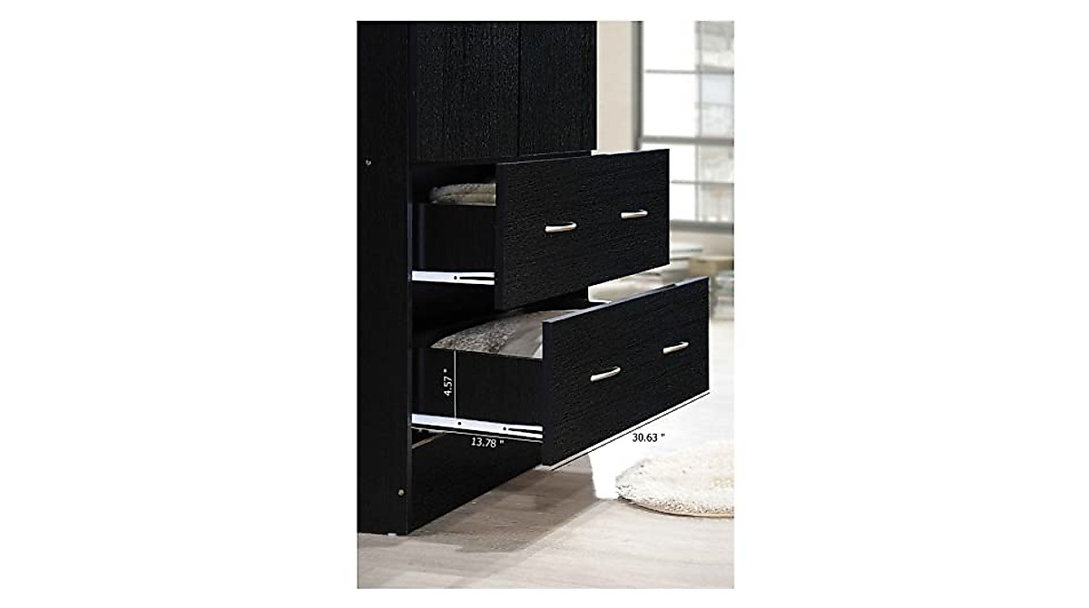 Stylish Hodedah Two Door Wardrobe with Drawers