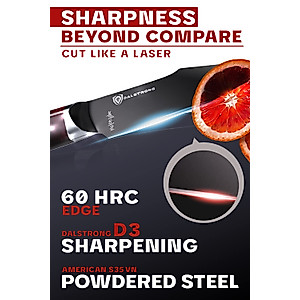 Dalstrong Paring Knife - 4 inch - Spartan Ghost Series - Premium American Forged S35VN Powdered Steel - Razor Sharp Blade - Kitchen Knife - Maple & Red Resin Handle - Sheath