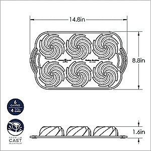 Nordic Ware Heritage Bundtlette Cake Pan, Metallic, Silver
