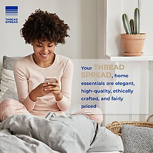 THREAD SPREAD 100% Cotton Pillowcases Standard/Queen Size Sets of 2-400 Thread Count White Cotton Pillowcases, Ultra Soft Cooling Sateen Weave Pillow Cases for Sleeping, Sets of 2 Pillow Covers