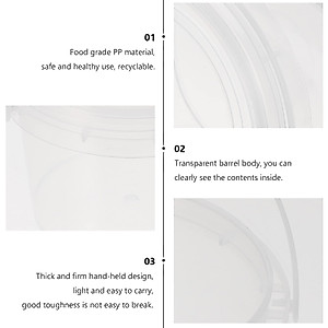 NUOBESTY 10Pcs Transparent Mini Storage Bucket Party Favor Cans Paint Can Containers Candy Bucket with Lid Handles Beach Toy Pails 300ml for Christmas Party Favors