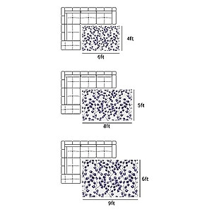 Outdoor Rug for Patio Purple Watercolor Plants Leaves 4'x6' Mat Carpet,Reversible Camping Aera Rugs,Rv,Porch,Deck,Camper,Balcony,Backyard