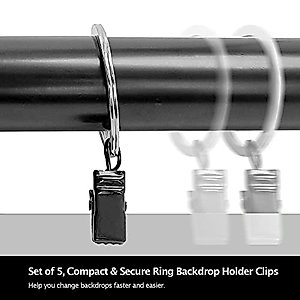 LimoStudio 10 x 9.6 feet Large and Heavy Duty Backdrop Stand with Elastic String Clip, Crossbar Ring Clip, Spring Clamp, Background Support System Kit for Photography, Events, AGG3002