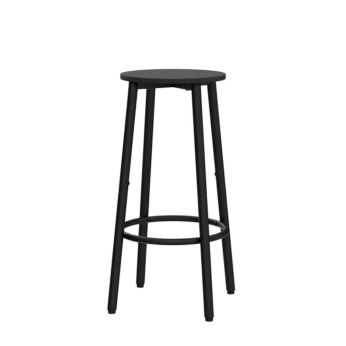 HOOBRO Bar Stools, Set of 2 Bar Chairs, Kitchen Round Height Stools with Footrest, Breakfast Bar Stools, Sturdy Steel Frame, for Dining Room, Kitchen, Party, Easy Assembly, Black BK03BY01