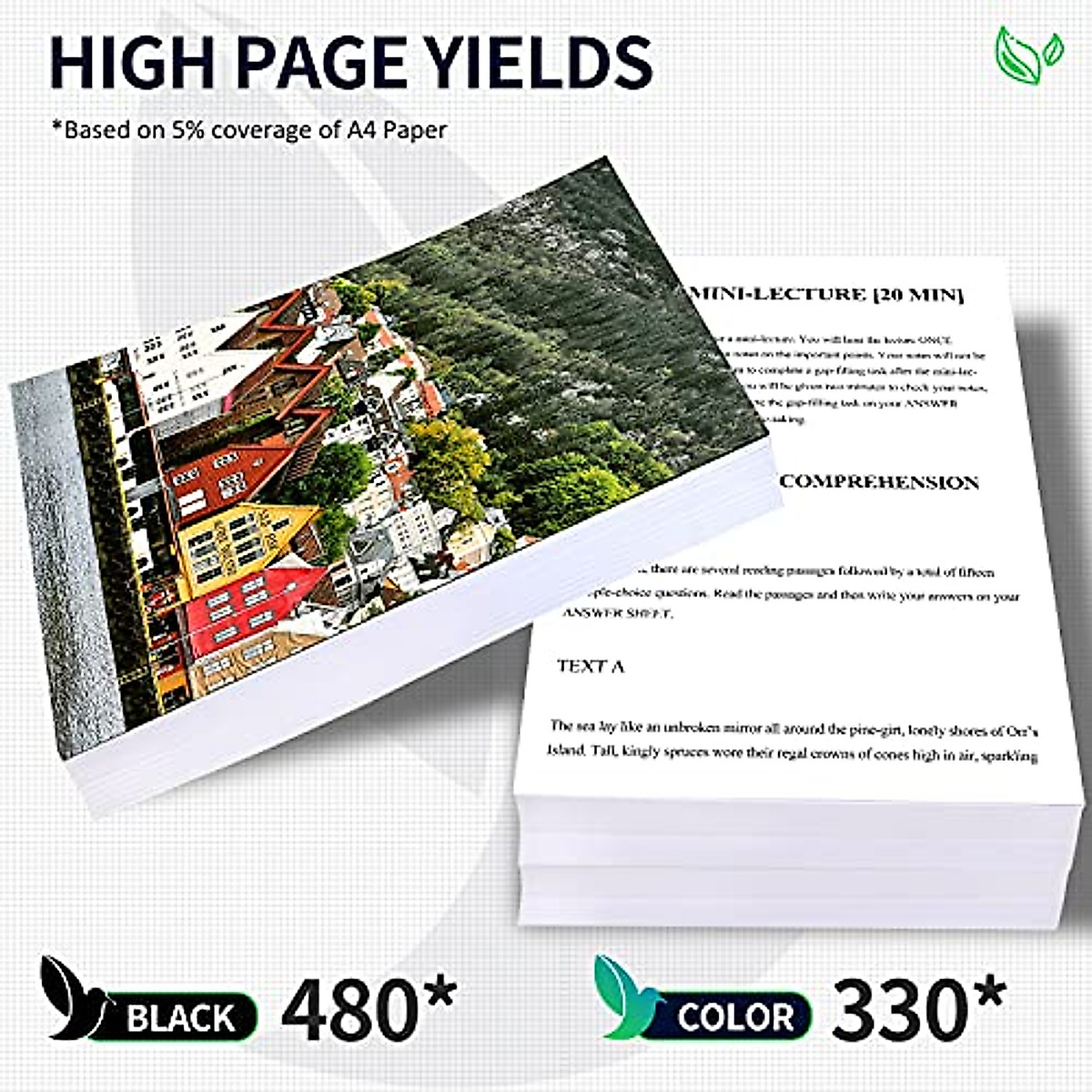 Inkworld Remanufactured 63XL Replacement for HP 63 Ink Cartridge Combo Pack for Envy 4520 3634 OfficeJet 3830 5252 4650 5258 4655 4652 5255 DeskJet 3636 1111 3630 1112 Printers (1 Black 1 Color)