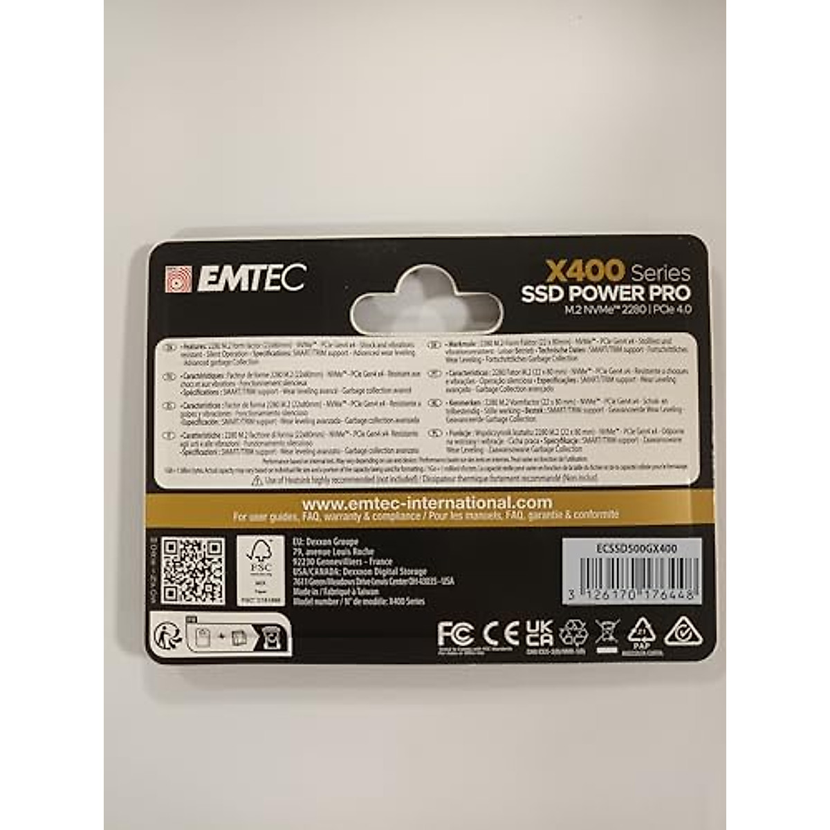 Emtec 500GB X400 Power Pro M.2 2280 PCIe Gen 4.0 x4 Internal Solid State Drive (SSD) ECSSD500GX400
