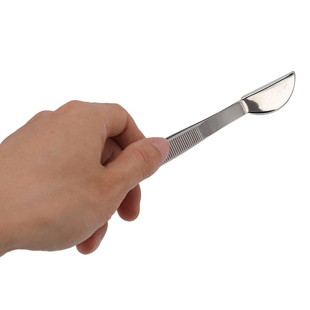 TOPINCN Bonsai Tweezers, Stainless Steel Long Plant Tweezers with Moon Spatula Head, Home Garden Potted Loosening Soil Plan Grass (Bent)