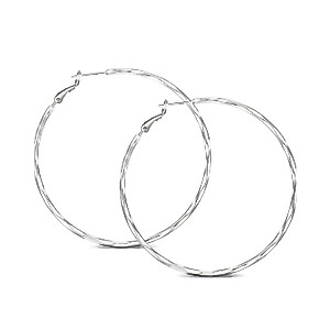 Large Hoop Earrings for Women Girls 925 Silver Lightweight Serenity: Sparkle and Style for Women and Girls"