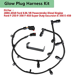 3C3Z-12A690-AA Powerstroke 6.0 Diesel Glow Plug Harness Kit Includes Right Left Harness Removal Tool,Compatible with 2004-2010 Ford 6.0L V8 Powerstroke Diesel Engine Ford F-250 F-350 F-450 Super Duty