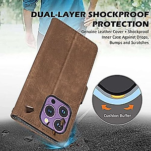 Case Compatible with Infinix Note 30i 4G X6716,Leather Case with Card Slot.Wallet Design,RFID Protection.Standable Flip Case Brown