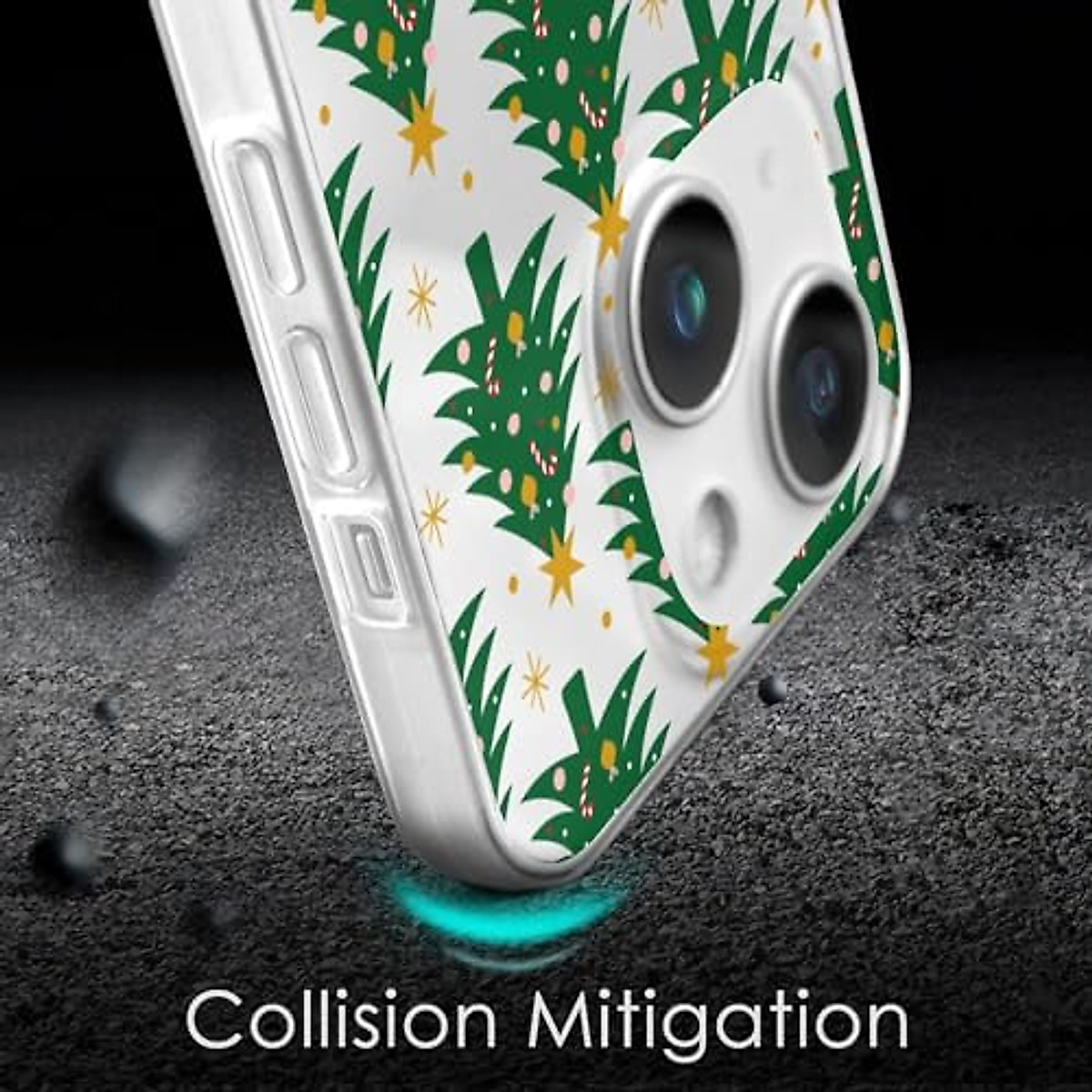 Niapessel Compatible with iPhone 15 Pro Max Case Merry Christmas Tree Print Shockproof Protective Phone Cases Slim Thin Cover TPU for Women Men Boys Girls