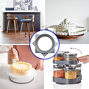 6Inch Lazy Susan Hardware, 6Pack Square Rotating Bearing Plate, 500lbs Capacity Lazy Susan Turntable Bearing for for Serving Trays, Kitchen Storage Racks, Craft Table, Zinc Plated Steel Swivel Plate