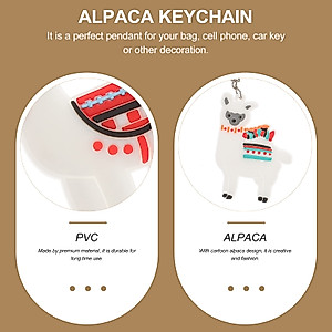 SEWACC 12 Pcs Llamas Alpaca Keychain Cute Cartoon Animal Key Ring PVC Keyring Pinata Stuffers Creative Key Holder for Kids Alpaca Themed Party Favors