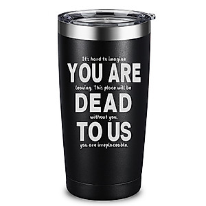 ARIABLE Farewell Gifts for Coworkers - Coworker Leaving Gifts for Women & Men - Going Away Goodbye Coworker New Job, Good Luck Gifts for Coworkers, Friends, Boss, 20oz Engraved Tumbler, Black