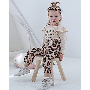 OLLUISNEO Baby Clothes Girl Newborn Baby Girl Clothing Long Sleeve Apricot Romper Pant Set Oufits Fall Baby Girl Outfits 3-6 Months