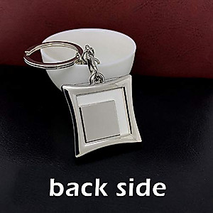 Square Photo Frame Keychain Set - 10 PCS Mini Stainless Steel Picture Frame Keychains, DIY Personalized Sterling Photo Holder, Souvenir for Friends Lovers and Family