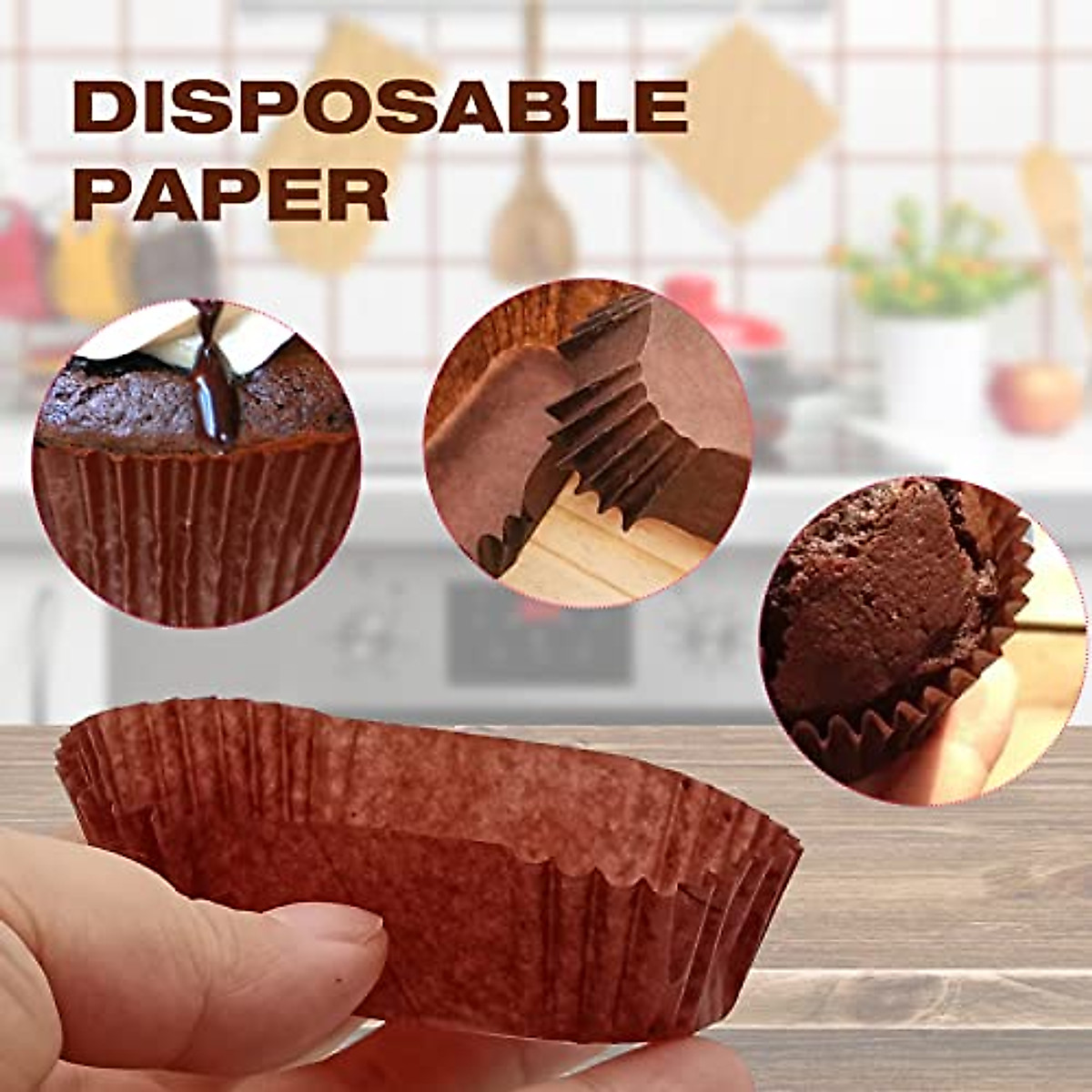 1000Pcs Oval Cake Cups, Boat Shape Paper Cups,Disposable Paper Liner Bread Loaf Pans, Loaf Liners for Baking Cupcake Muffin Bread (Coffee)