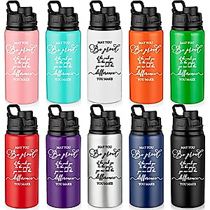 Sunnyray 10 Pcs Employee Appreciation Gift Reusable Water Bottle Bulk with Snap Lid May You Be Proud of the Work Thank You Group Team Gift for Coworker Teacher Friend(17 oz,Multicolor)