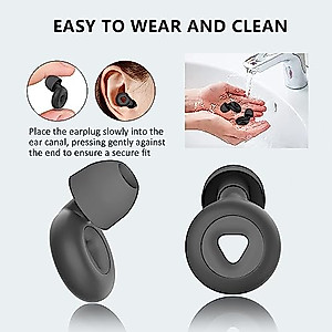 Ear Plugs for Noise Cancelling Ear Protection EarPlugs for Sleep, Concerts, Work, Study, 6 Size Eartips with Small Box,Perfect -30dB Silicone Earplugs for Noise Reduction Black