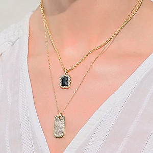 Dog Tag Necklace for Women Gold Medallion Necklace Gold Pendant Necklace Gold Layered Necklace for Women Layering Necklace Dainty Necklace Diamond Necklace