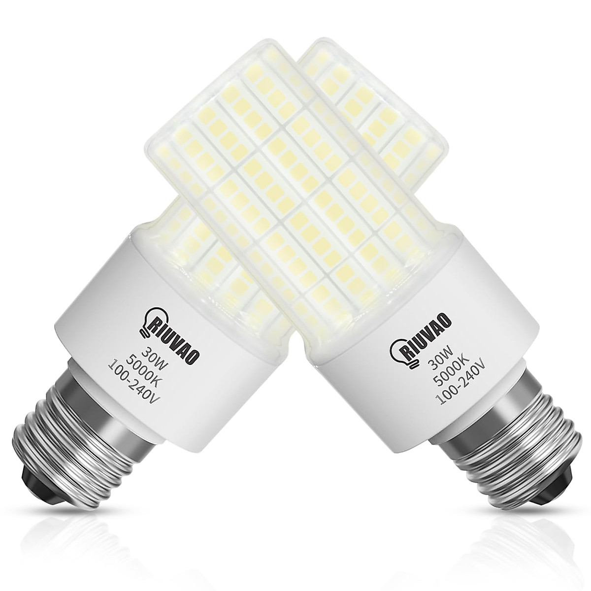 Led Light Bulb, Equivalent 250w Led Bulbs 30w 3750 Lumen Super Bright 5000K Cool Daylight White Non-dimmable Waterproof Led Corn Light Bulb E26/E27 Medium Base for Indoor Led Llight Bulbs Pack of 2