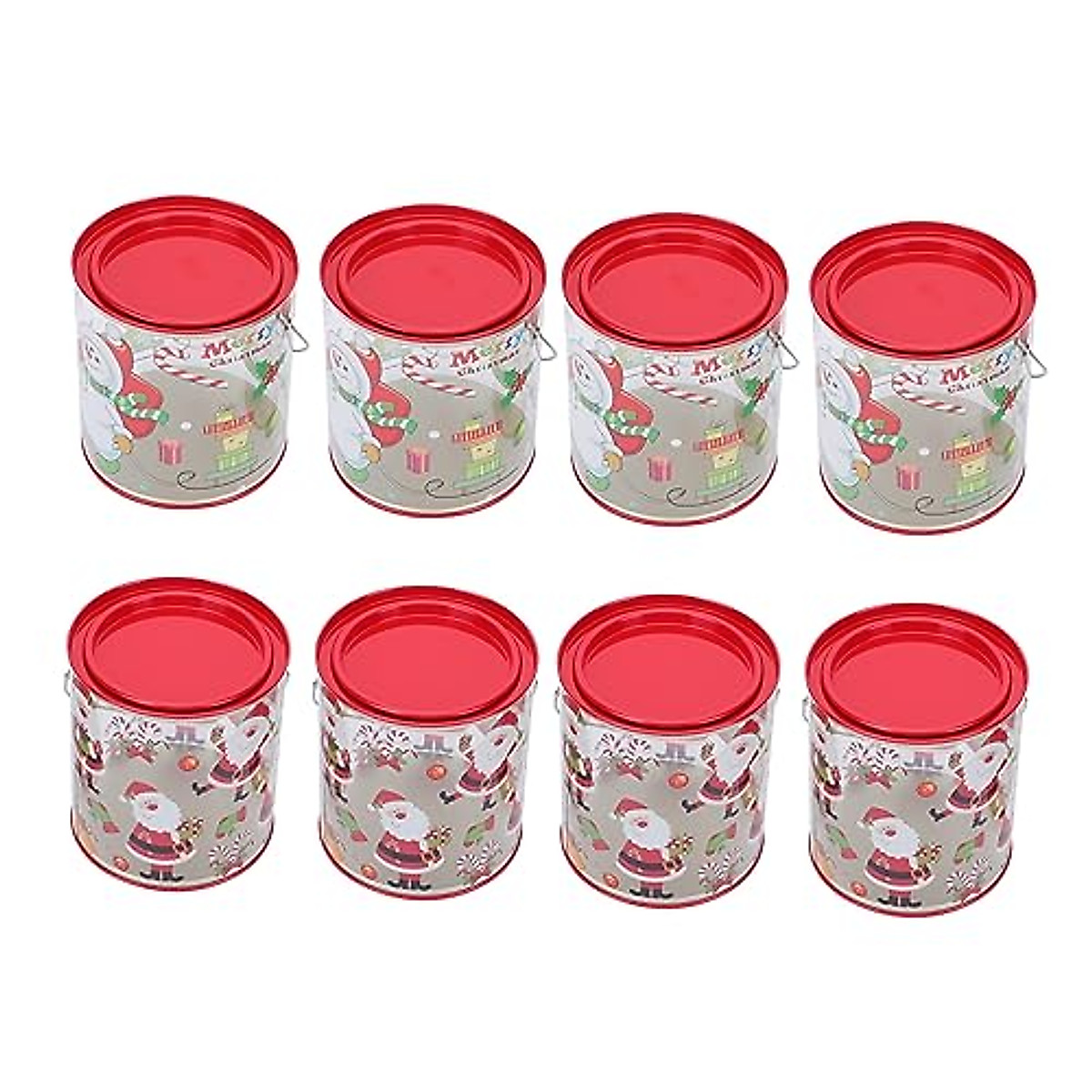 NOLITOY 16 Pcs Portable Cylinder Cookie Containers for Giving Christmas Biscuit Xmas Candy Canister Loose Tea Tin Candy Container Adorable Candy Canister Seal PVC Christmas Box