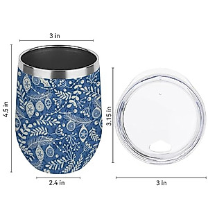 silichee 12 Oz Stainless Steel Coffee Travel Mug with Lid Christmas Pattern Greeting Cards Wrapping Papers Insulated Tumblers Vacuum Coffee Mugs for Hot and Cold Wine,Drinks,Coffee