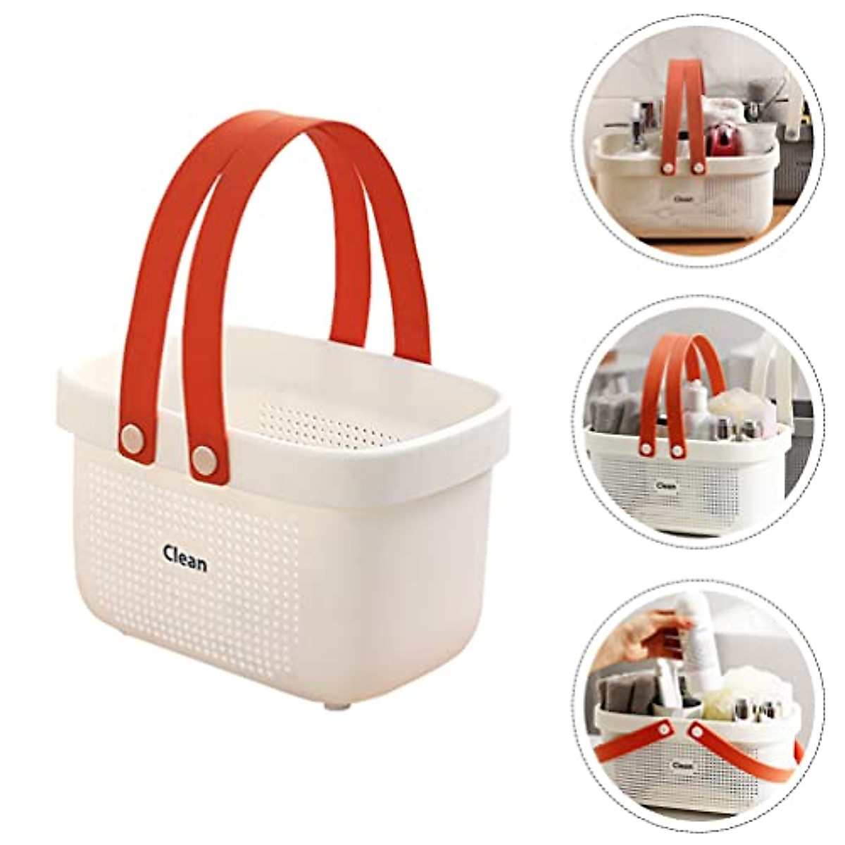 Shower Accessories Plastic Storage Basket with Handle: Shower Caddy Basket Portable Shower Tote Storage Organizer Bin for Bathroom Kitchen Dorm Room Shampoo Container