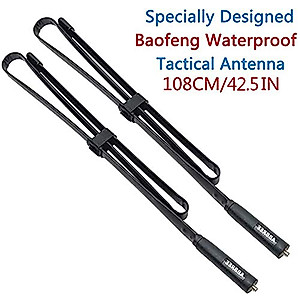 2 Pack 42.5-Inch Length ABBREE SMA-Female Dual Band 144/430Mhz Waterproof Foldable CS Tactical Antenna for Baofeng Walkie Talkie UV-9R UV-XR UV-5R BF-F8HP UV-5S GT-3WP Waterproof Two Way Radio