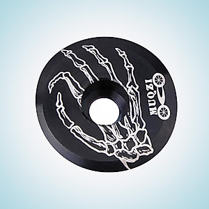 Garneck 1-1/8" Headset Stem Top Cap - Cool Skeleton Hand Bike Headset Top Cap Front Fork Stem Top Cover Bowl - Aluminum Bike Headsets or MTB Road Mountain Bike