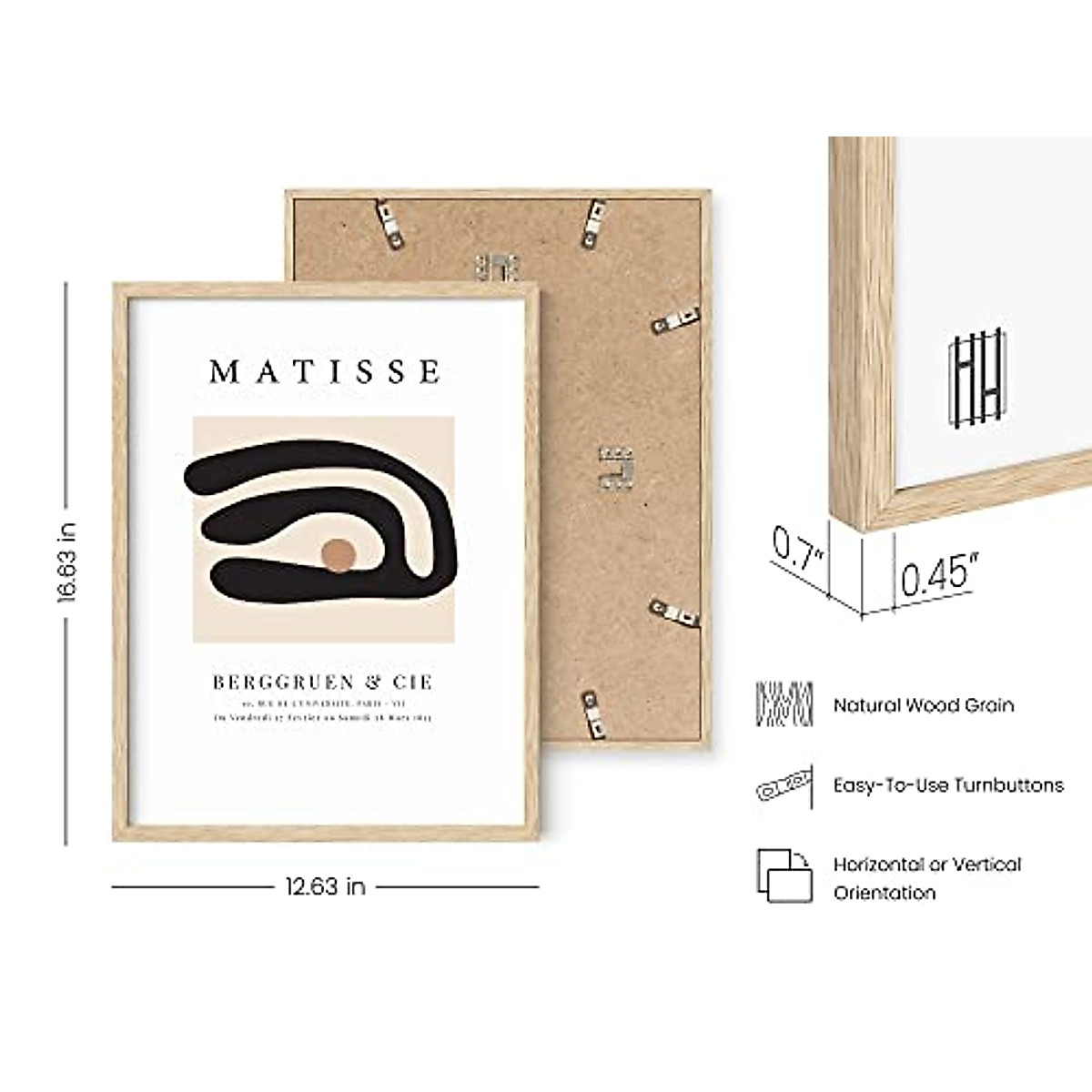 HAUS AND HUES Henri Matisse Prints and Posters Matisse Paper Cutouts and Art Exhibition Poster Matisse Poster Prints Matisse Paintings Abstract Art Prints Wave Leaf Matisse Framed Beige - 12x16