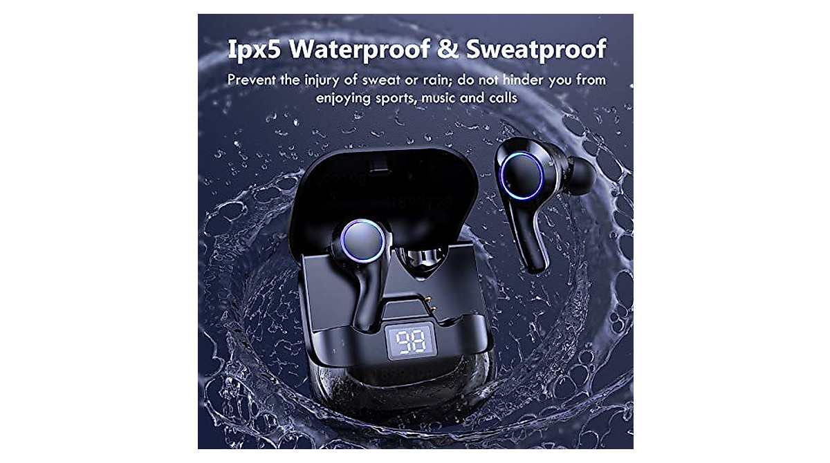 Wireless Bluetooth Earbuds with Noise Cancelling & Waterproof Design