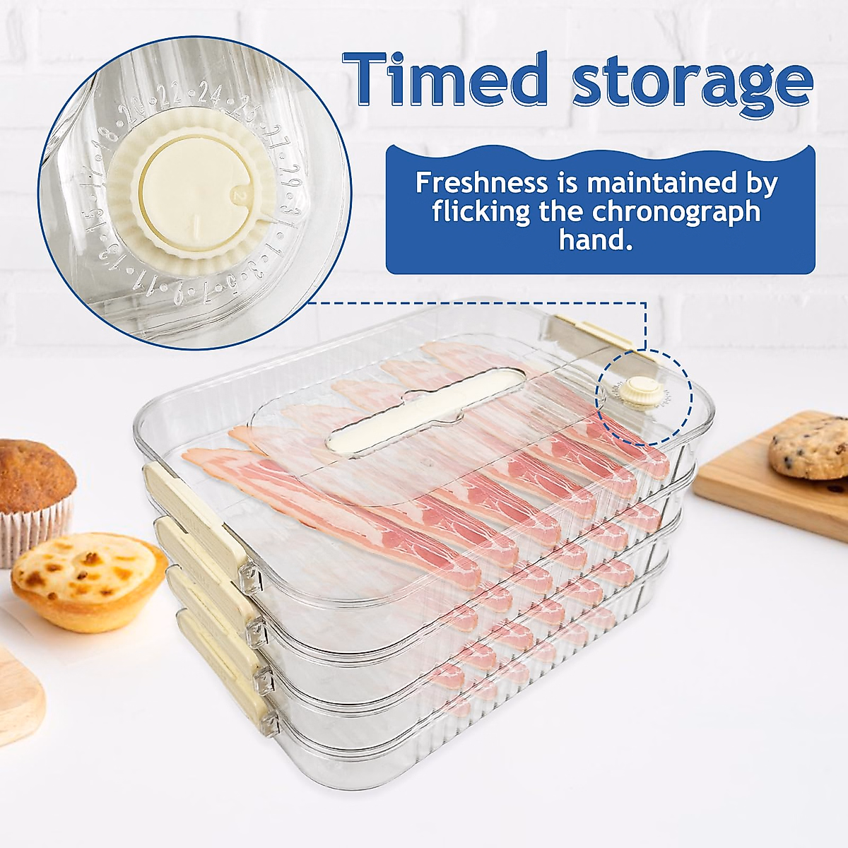 Sibosen Deli Meat Containers for Fridge and Refrigerator Organizing, With Lids - Bacon Cheese Container