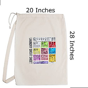 Voisin Products LCS College Laundry Bag w Laundry Guide, Laundry Bag with straps. Cotton Laundry bags drawstring. College Dorm Laundry Bags. Dorm Laundry Bag. Cotton Laundry Bag. Laundry Bag College