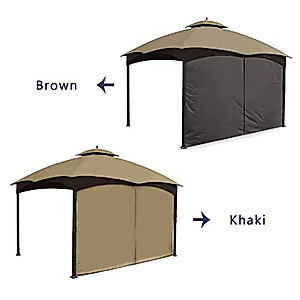 Gazebo Universal Replacement Privacy Curtains - Gafrem 10' x 10' Canopy Side Wall Privacy Panel with Zipper, 1 Panel Sidewall ONLY (Brown)