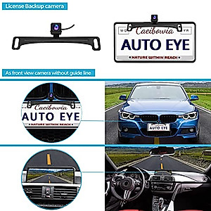 Autoeye License Plate Backup Camera ,Rear Reverse Camera or Front View can switchable with 170°HD Image Waterproof IP69K Easy Installation Fit for Pickup Truck ,Cars,SUV etc