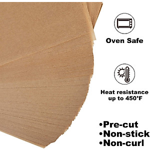 100 Pieces Parchment Paper Baking Sheets 8 x12 Inches, Precut Non-Stick Parchment Paper for Baking, Cooking, Grilling, Frying and Steaming - Unbleached, Fit for Quarter Sheet Pans