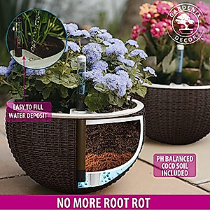 GARDENIX DECOR 7.5'' Self Watering Hanging planters for Indoor Plants - Flower Pot with Water Level Indicator for Plants, Hanging pots - Self Watering Planter Plant Pot- Coco Coir - 2 Pack (Brown)