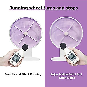 PETSTAY Hamster Wheel Silent Hamster Exercise Wheel with Adjustable Stand and Towel,10.2 inch Quiet Spinner Hamster Running Wheels Hamster Cage Accessories for Small Animals Gerbils Mice (Purple)