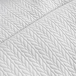 APNINO White Quilt Sets Queen, Lightweight Quilt Bedding Set for All Season, Soft Bedspread Coverlet with 2 Pillow Shams (White, 90x96 inches)