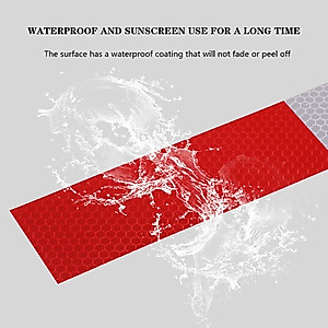 EZtar DOT-C2 Reflective Safety Tape 2 Inch x 150 Feet Red/White High Intensity Self Adhesive Waterproof Reflector Conspicuity Tape for Vehicles,Trailers,Boats,Signs