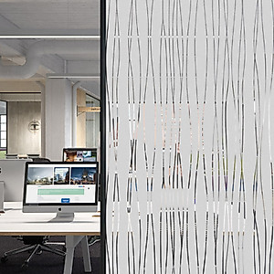 Finnez Window Film Privacy and Light Protection Sticker Film Frosted Look Static Cling for Home Office 11.8'' x 78.7''