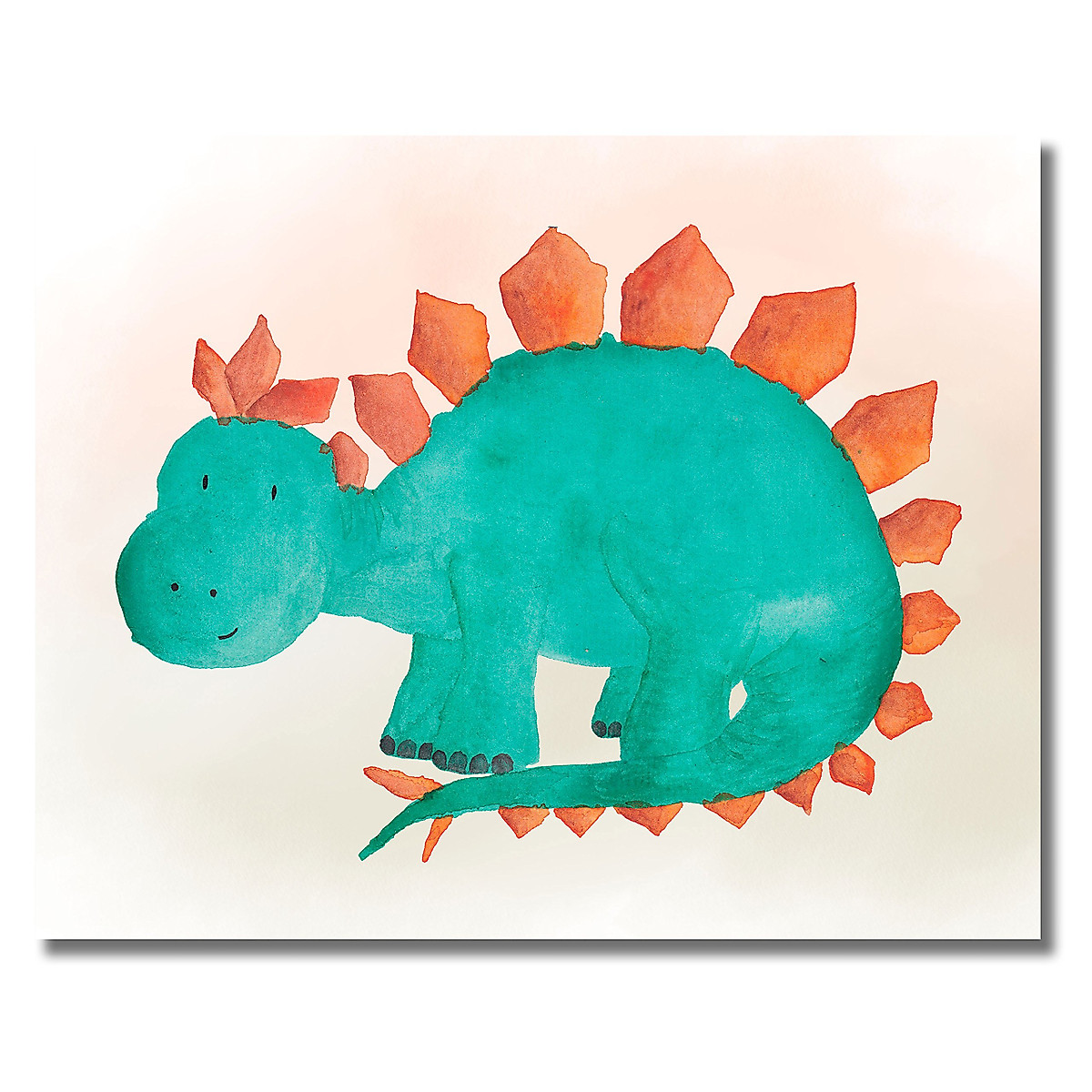 Dinosaur Watercolor Prints - Cute Wall Art for Kids, Boys or Girls Bedroom, Dinosaur Poster Set for Playroom or Nursery, Fun Dino Art for Children's Room - Unframed Set of 6 (8x10")