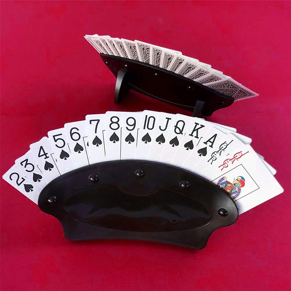 XGATML a mcyiqihai SanRocFun Playing Card Holders Plastic Hands Free Standing Plastic Playing Card Holder 4 Pack